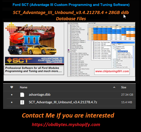 FORD SCT (Advantage III Custom Programming and Tuning Software ...