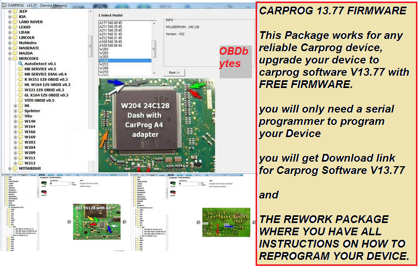 Upgrade any carprog Device to run with carprog software 13.77 remove F ...