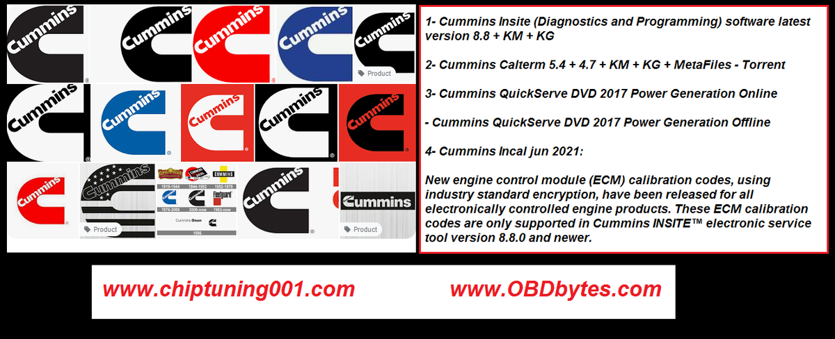 Cummins Software + DB (INSITE 8.8 + Calterm + Incal 2021 + Cummins Qui ...