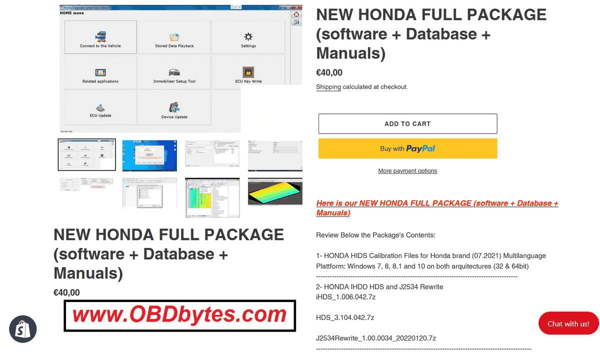NEW HONDA FULL PACKAGE (software + Database + Manuals) – OBDbytes for ...